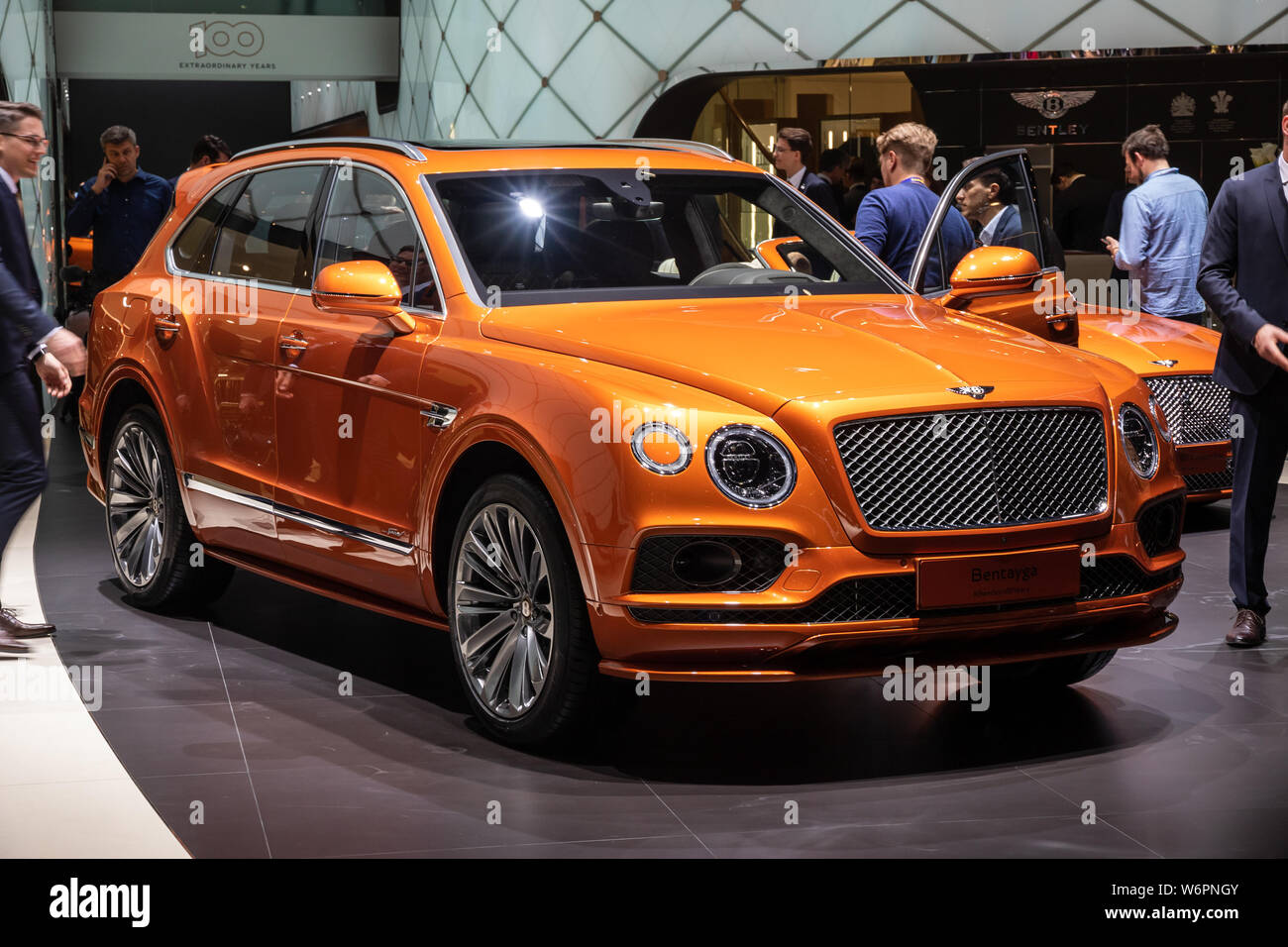 GENEVA, SWITZERLAND - MARCH 5, 2019: Bentley Bentayga car showcased at ...