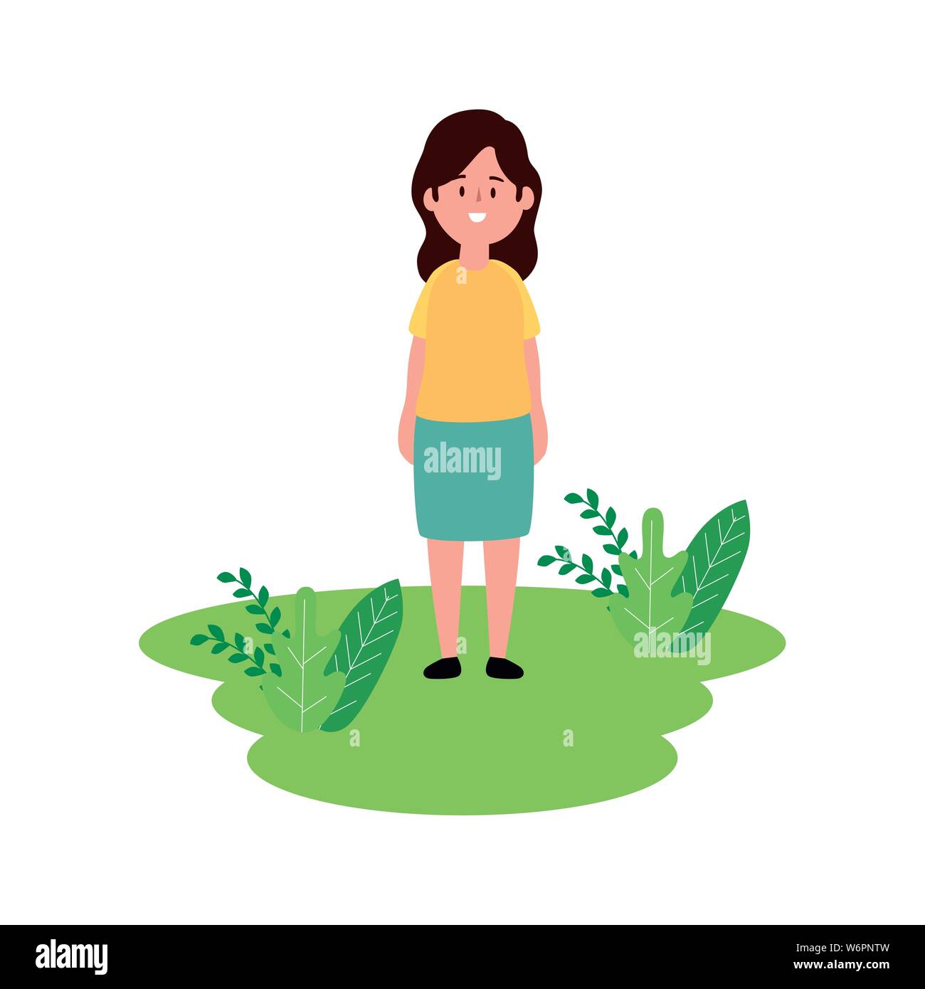 cute little girl in the camp avatar character Stock Vector Image & Art ...