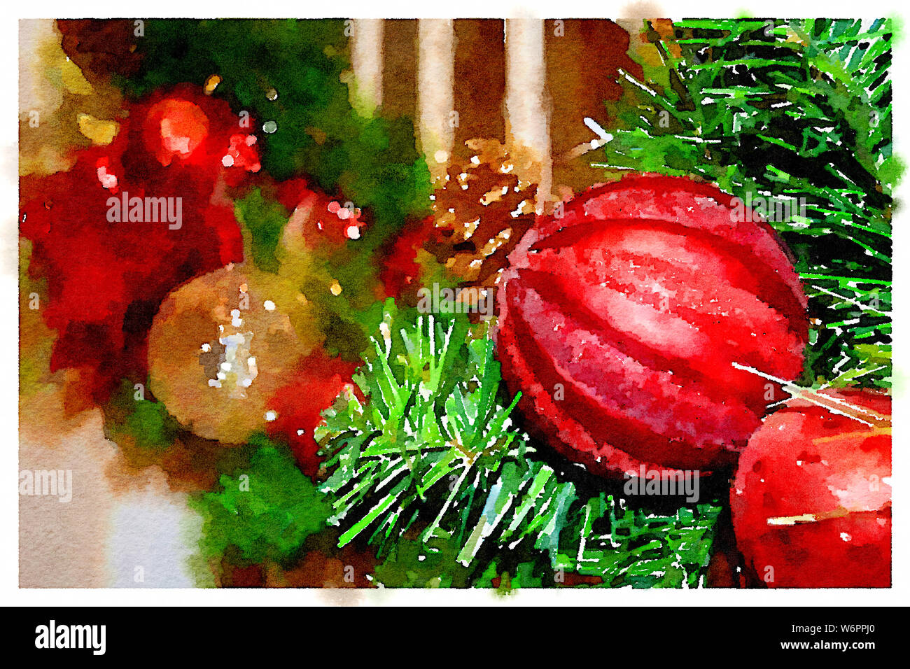 Christmas Watercolour Background Stock Photo - Alamy