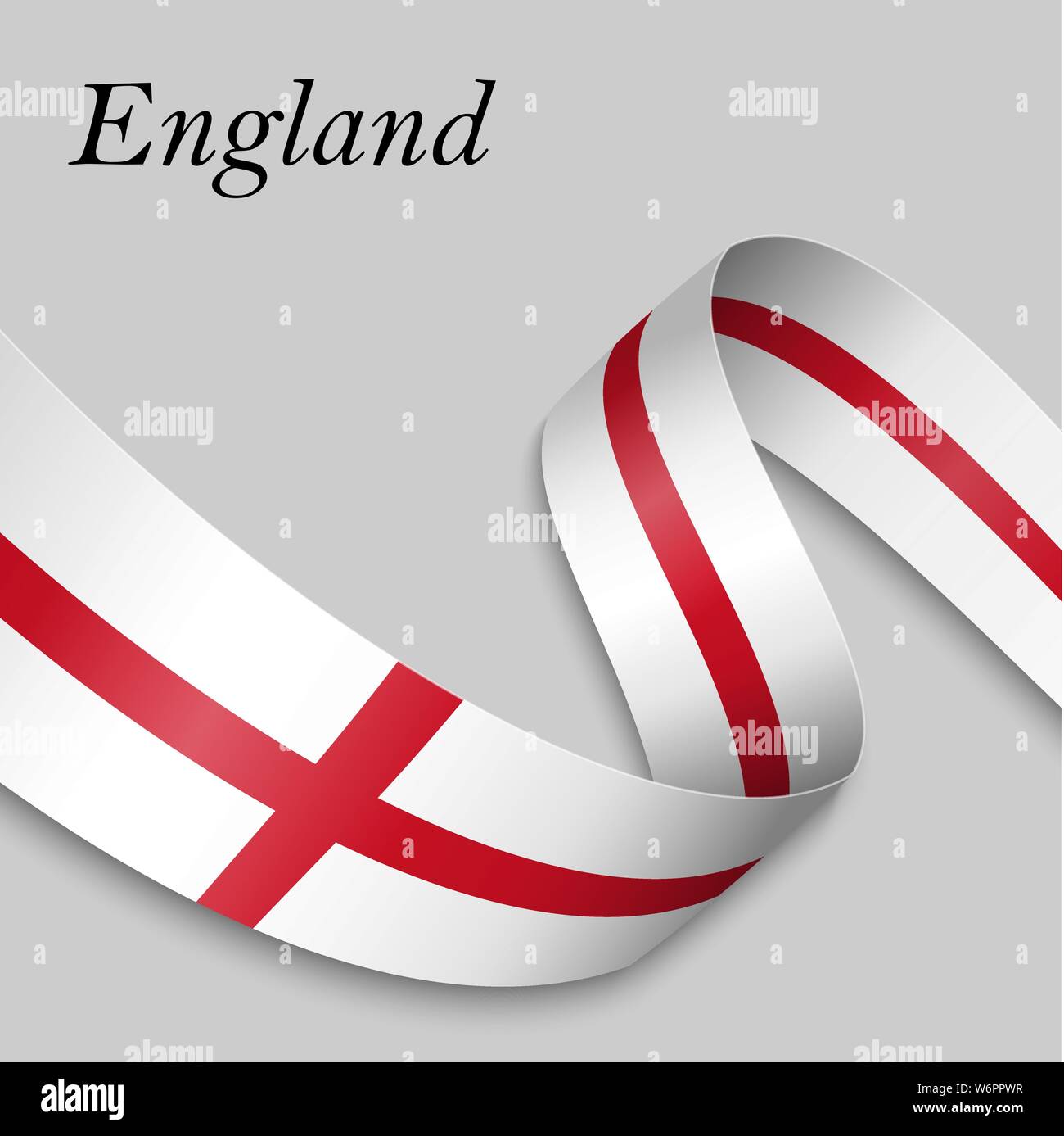 Waving ribbon or banner with flag of England. Template for independence ...