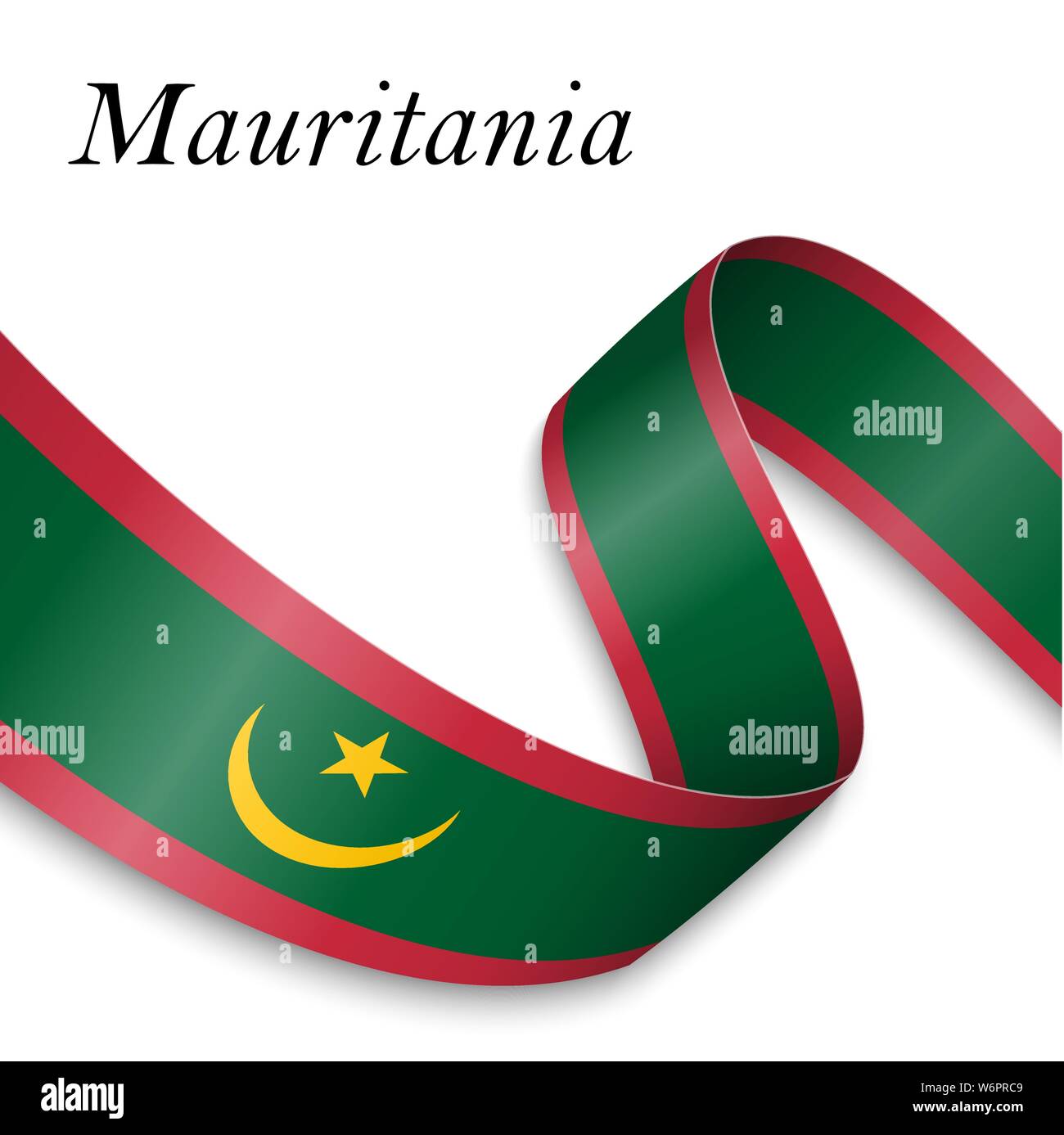 Wavy Flag Of Mauritania Stock Vector Images Alamy