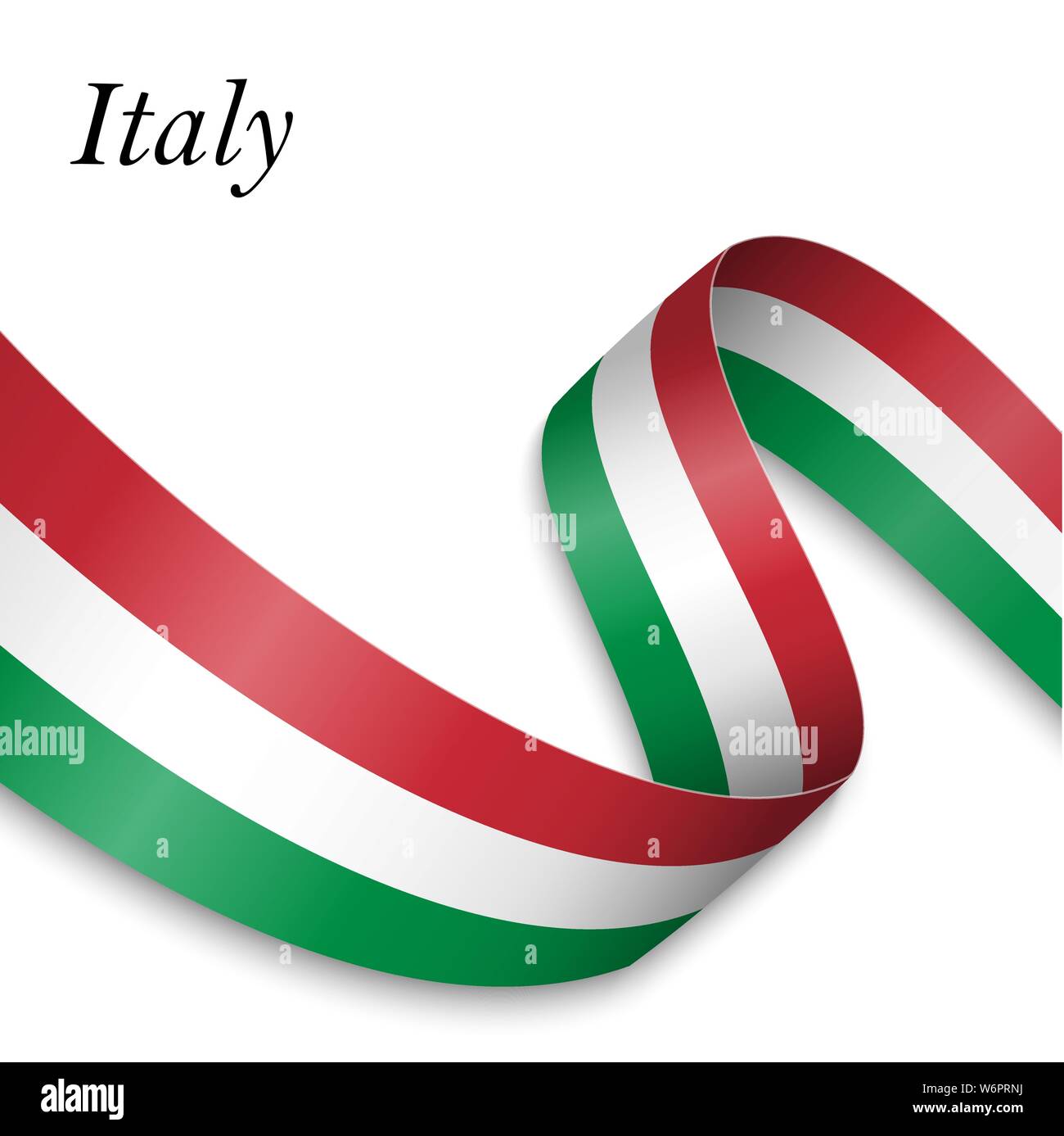 Waving ribbon or banner with flag of Italy. Template for independence ...