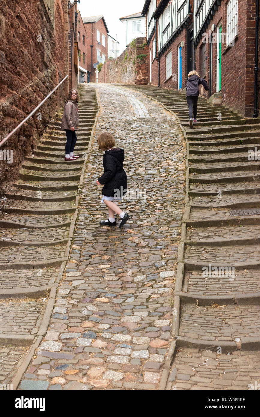 Sheepcote Hill in Exeter, UK. This is an old historic alroute up from ...