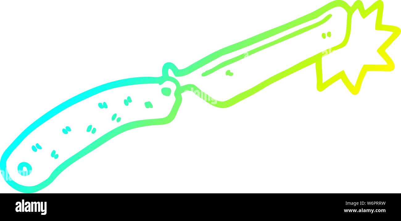 cold gradient line drawing of a cartoon sharp razor Stock Vector Image ...