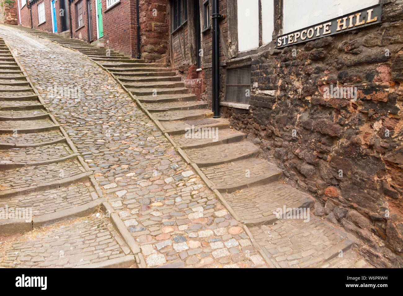 Sheepcote Hill in Exeter, UK. This is an old historic alroute up from ...
