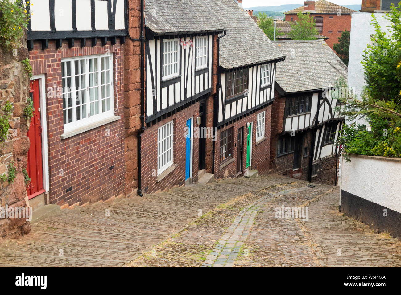 Sheepcote Hill in Exeter, UK. This is an old historic route up from The ...