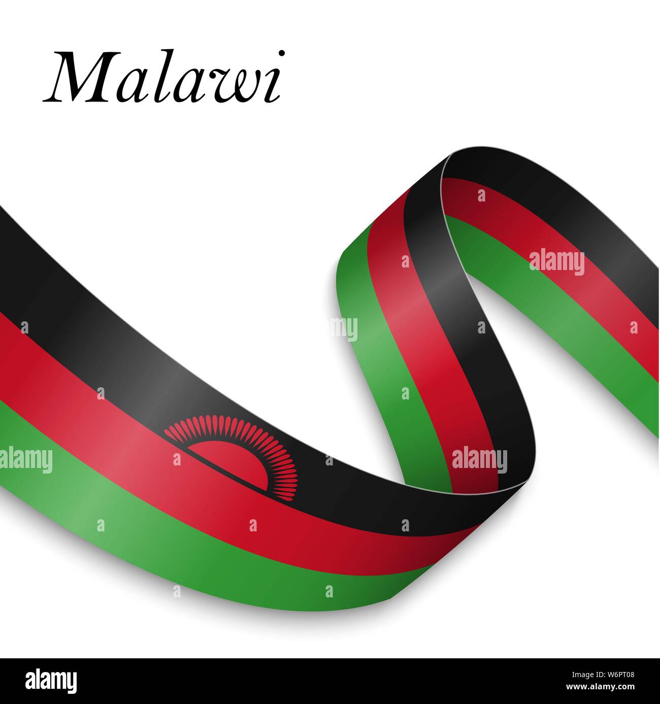 Waving ribbon or banner with flag of Malawi. Template for independence day poster design Stock ...