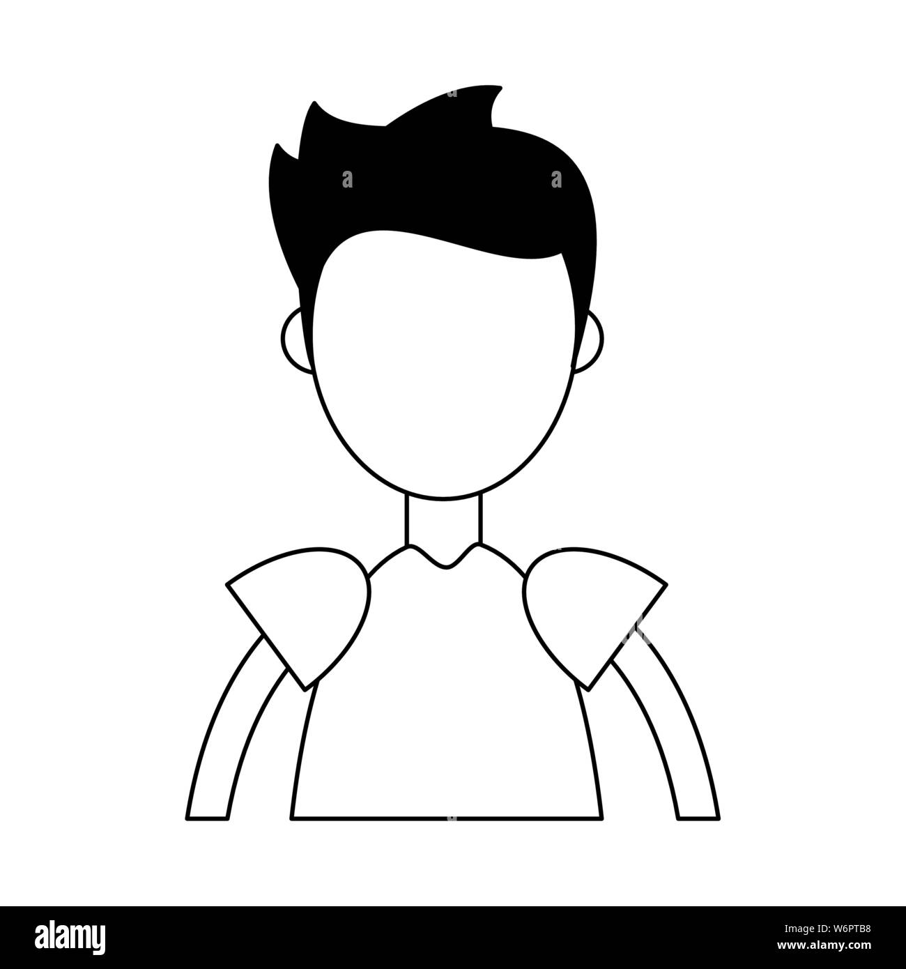 Portrait boy in blue Stock Vector Images - Alamy