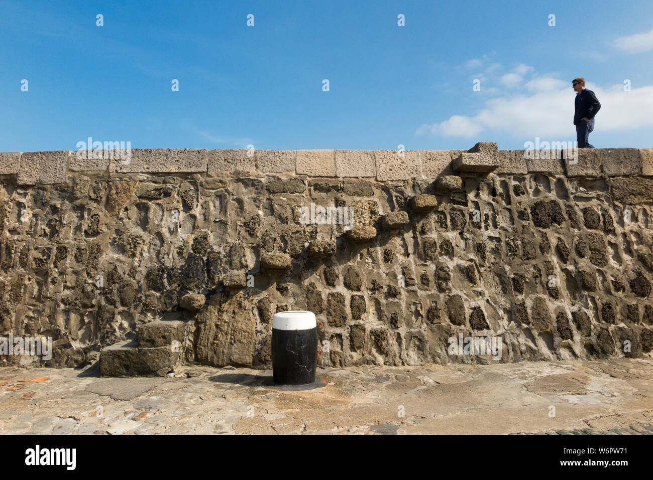 Upper Walkway / Walk Way of The Cobb, Lyme Regis & its artificial ...