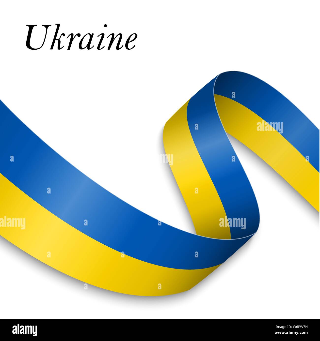 Waving ribbon or banner with flag of Ukraine. Template for independence day poster design Stock ...