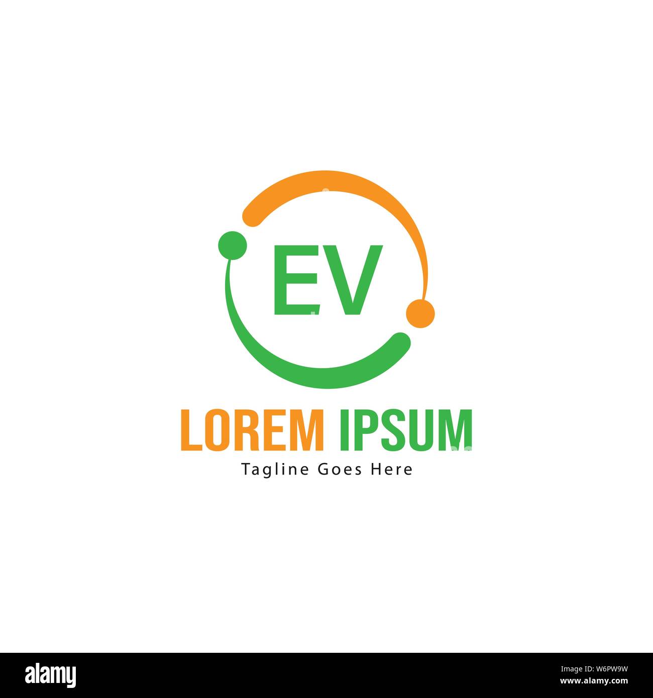 Initial EV logo template with modern frame. Minimalist EV letter logo ...