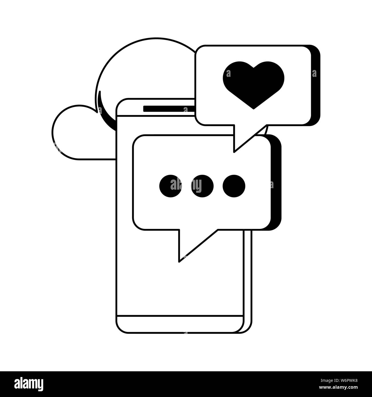 technology web digital hardware cartoon in black and white Stock Vector ...