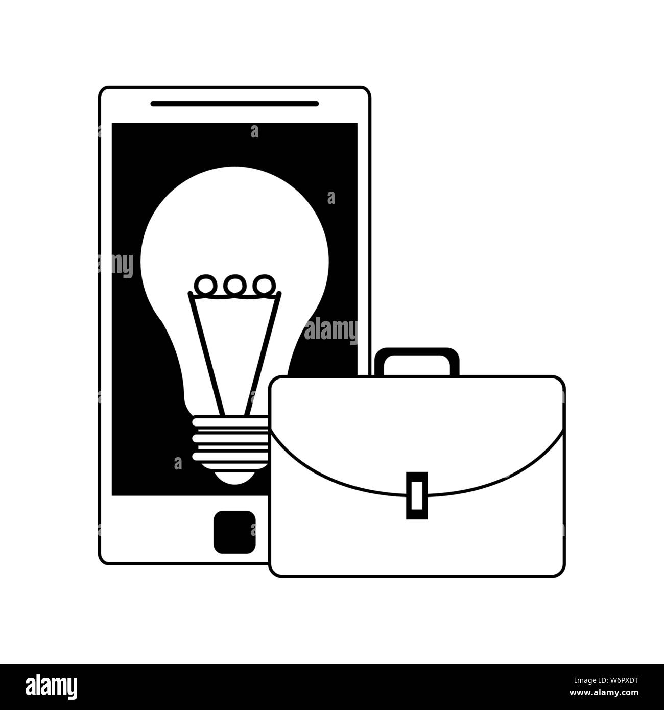 technology digital modern hardware cartoon in black and white Stock ...