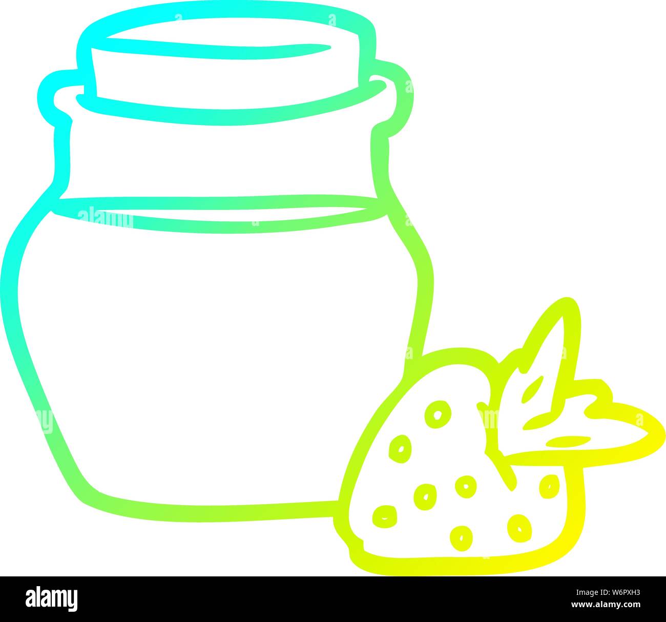 cold gradient line drawing of a jar of strawberry jam Stock Vector ...