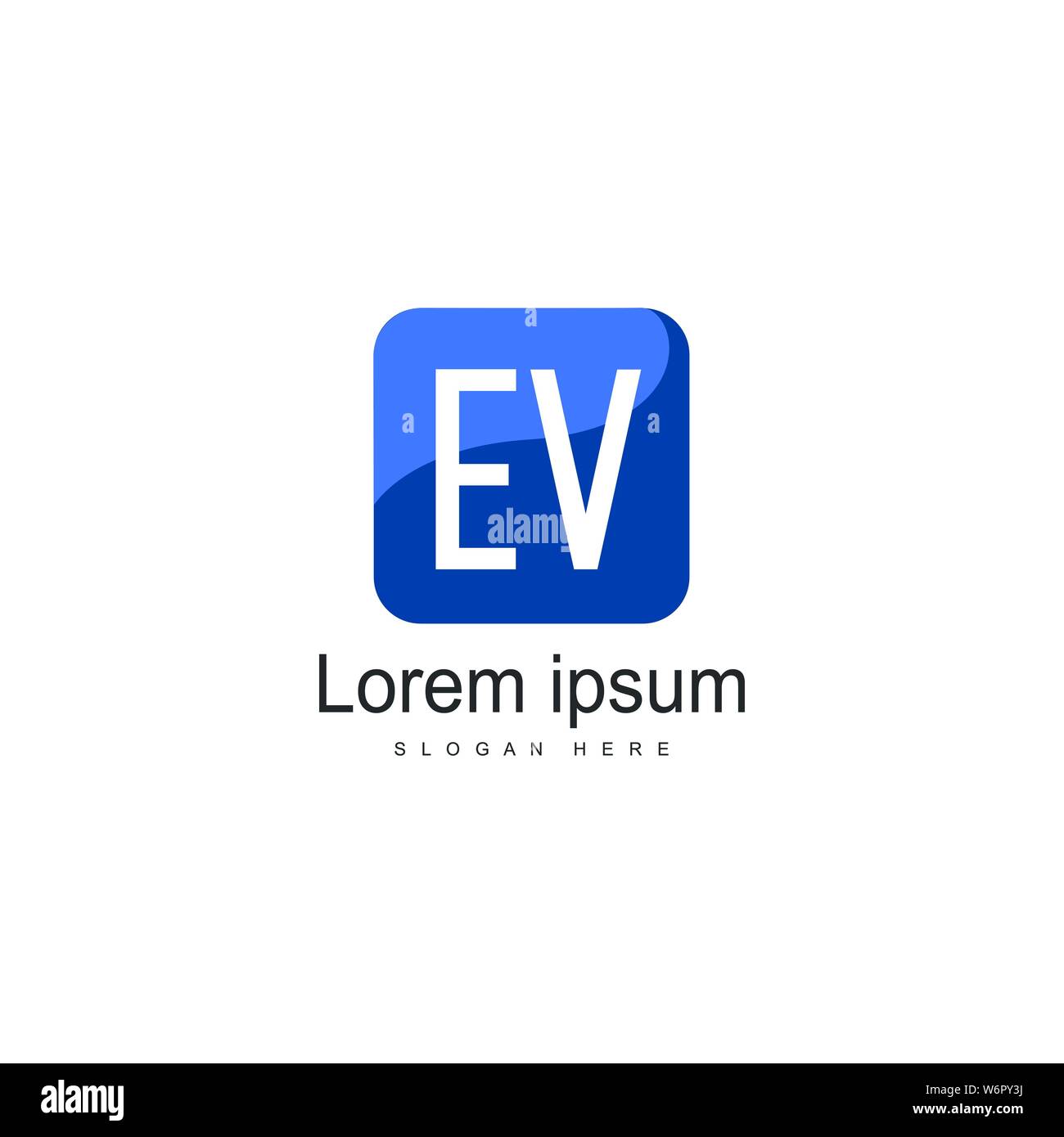 Initial EV logo template with modern frame. Minimalist EV letter logo ...