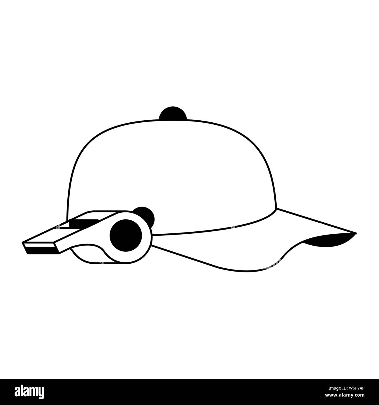 cap sport hat style cartoon in black and white Stock Vector Image & Art ...