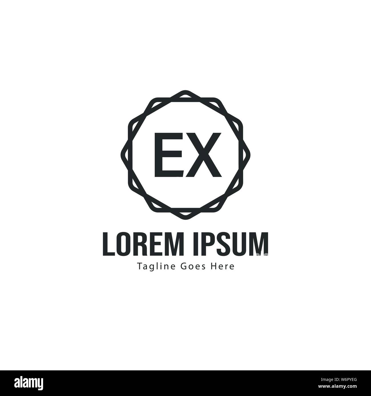Initial EX logo template with modern frame. Minimalist EX letter logo ...