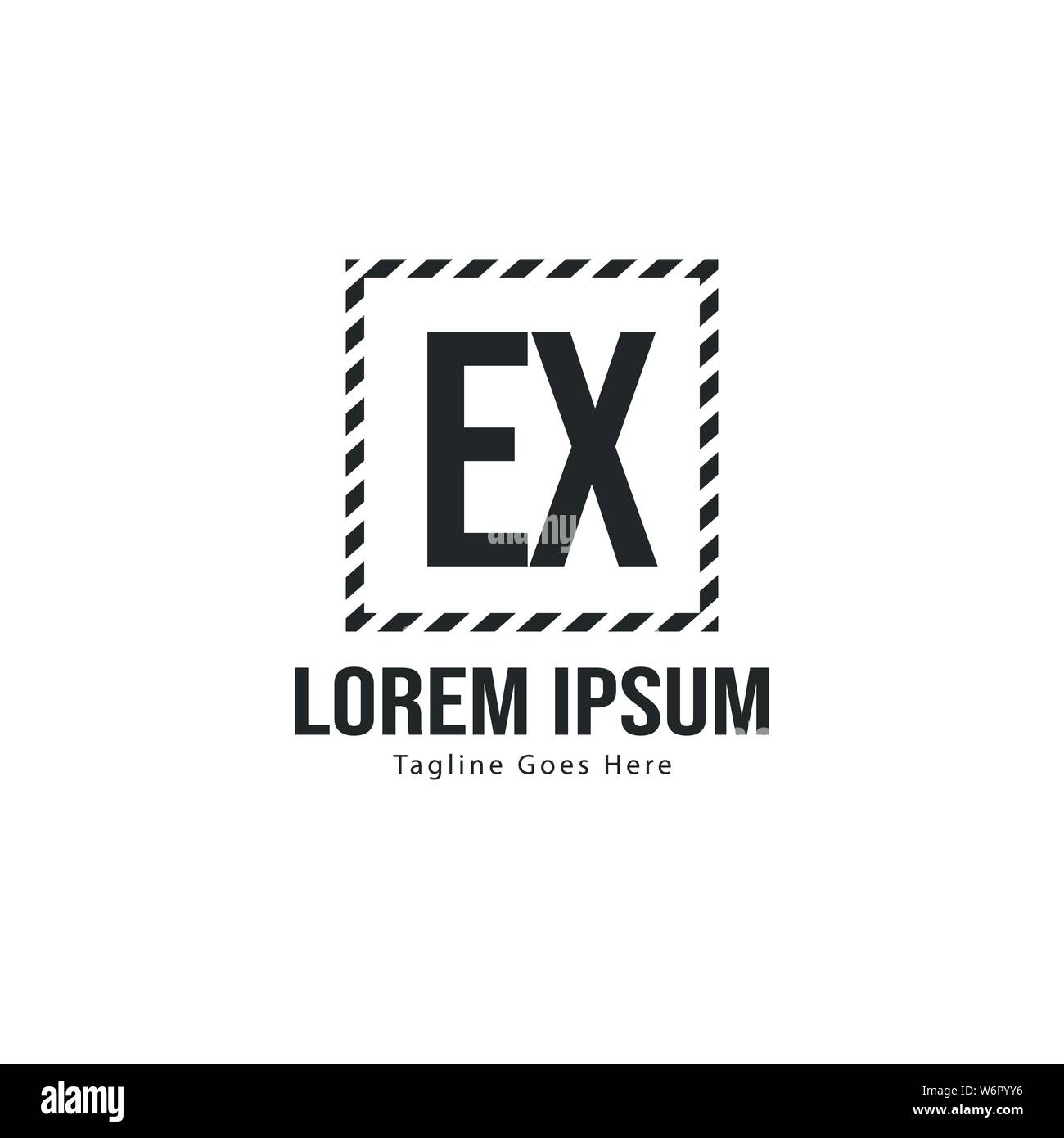 Initial EX logo template with modern frame. Minimalist EX letter logo ...