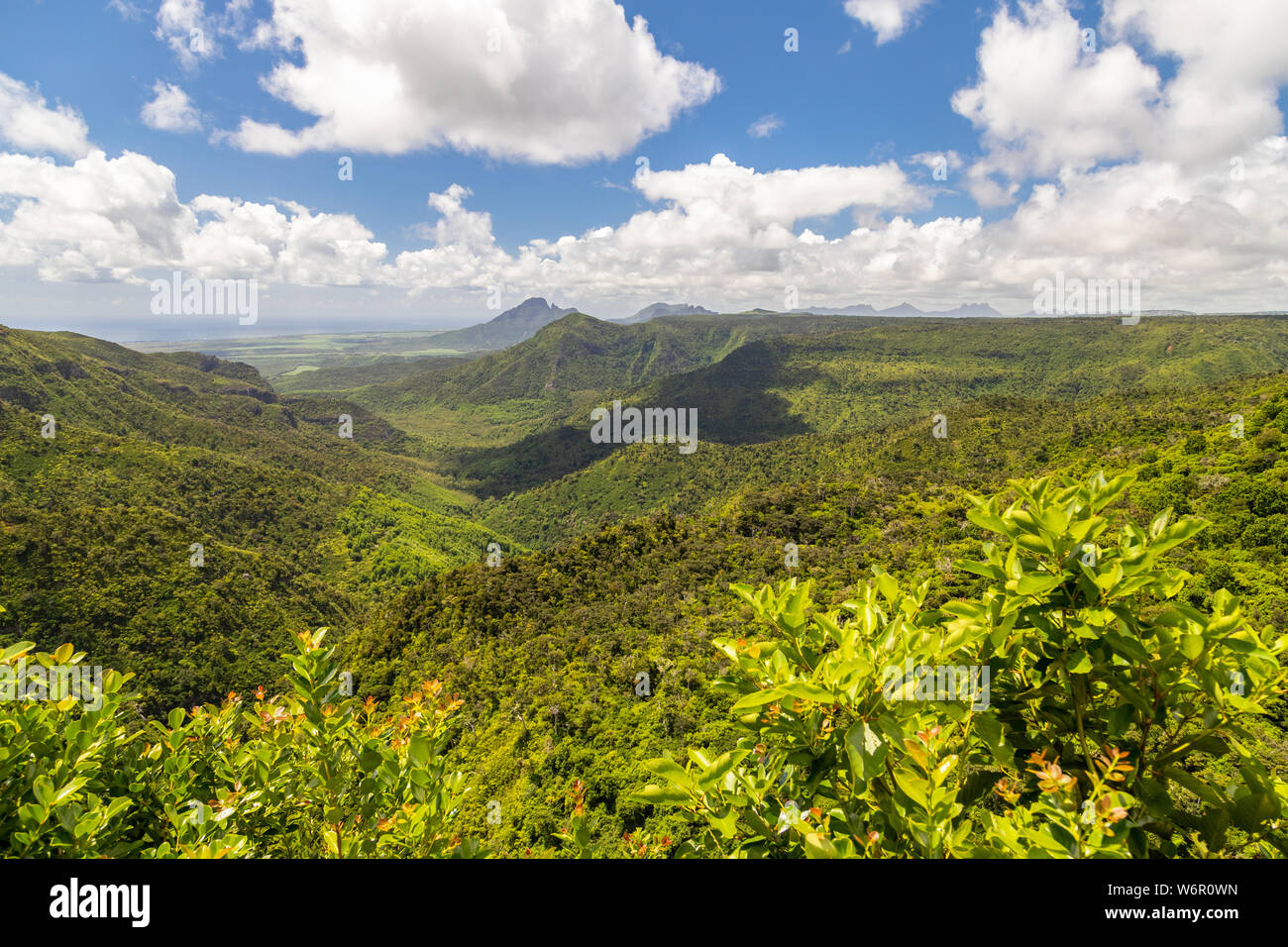 Panoramic overview on the wonderful landscape near Chamarel on ...