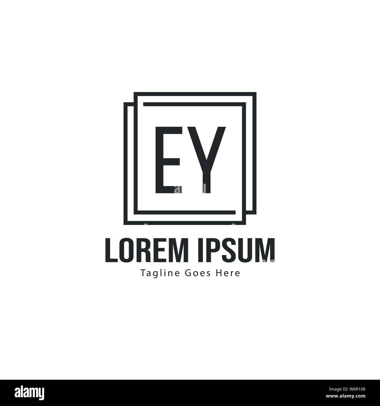 Initial EY logo template with modern frame. Minimalist EY letter logo ...