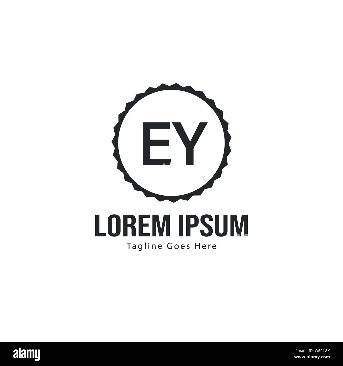 Initial EY logo template with modern frame. Minimalist EY letter logo ...