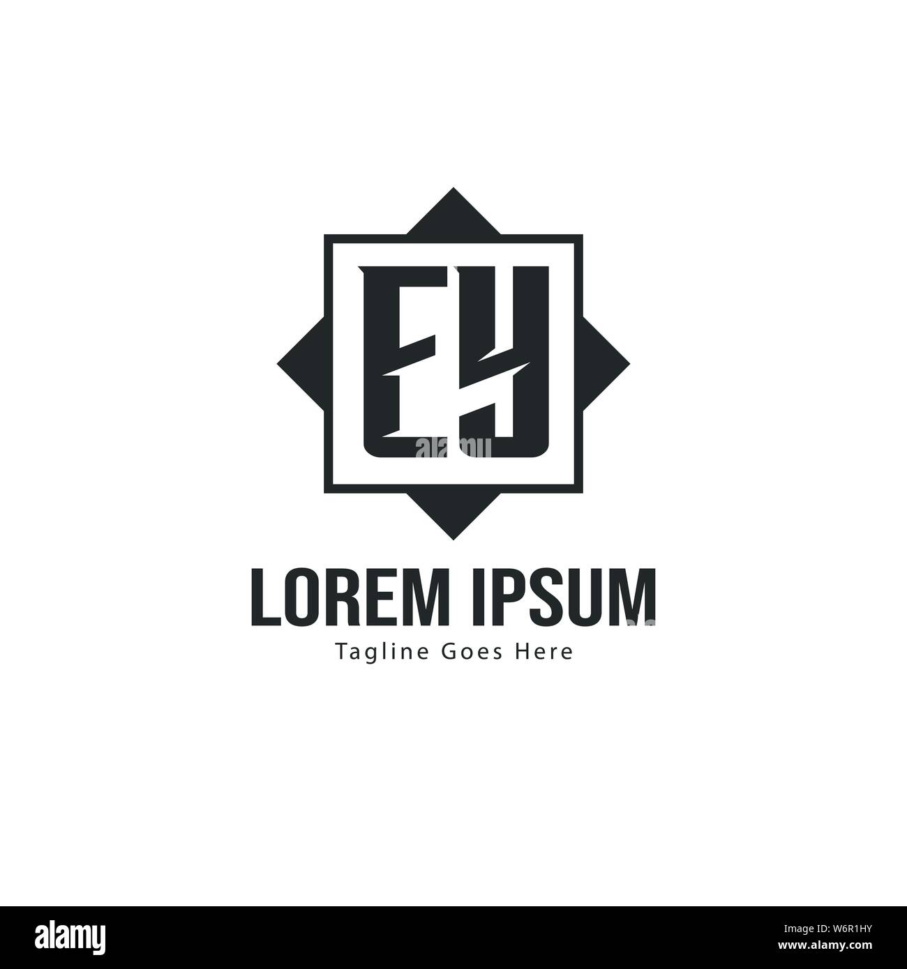 Initial EY logo template with modern frame. Minimalist EY letter logo ...