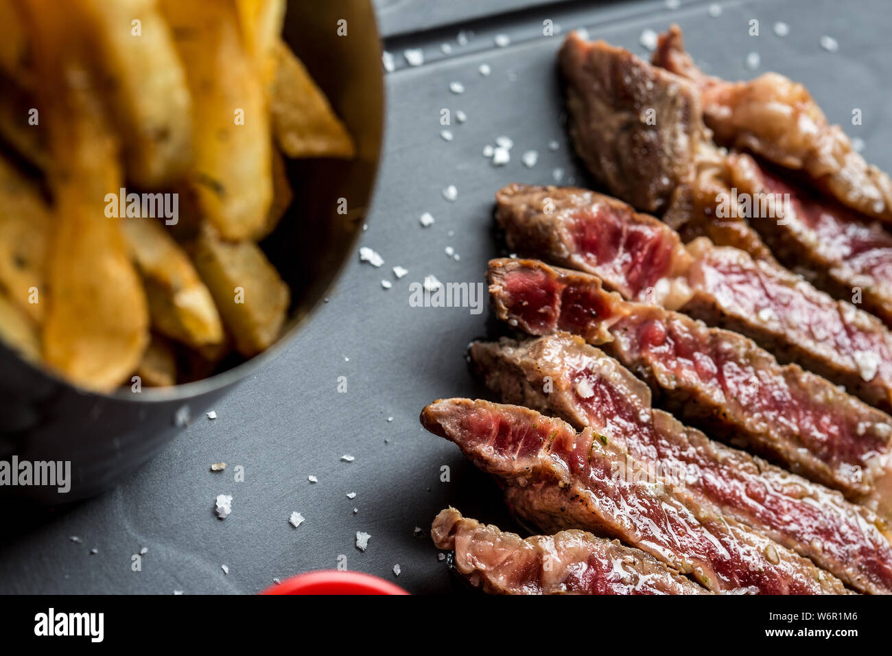 Beautiful roast beef seen from above Stock Photo - Alamy