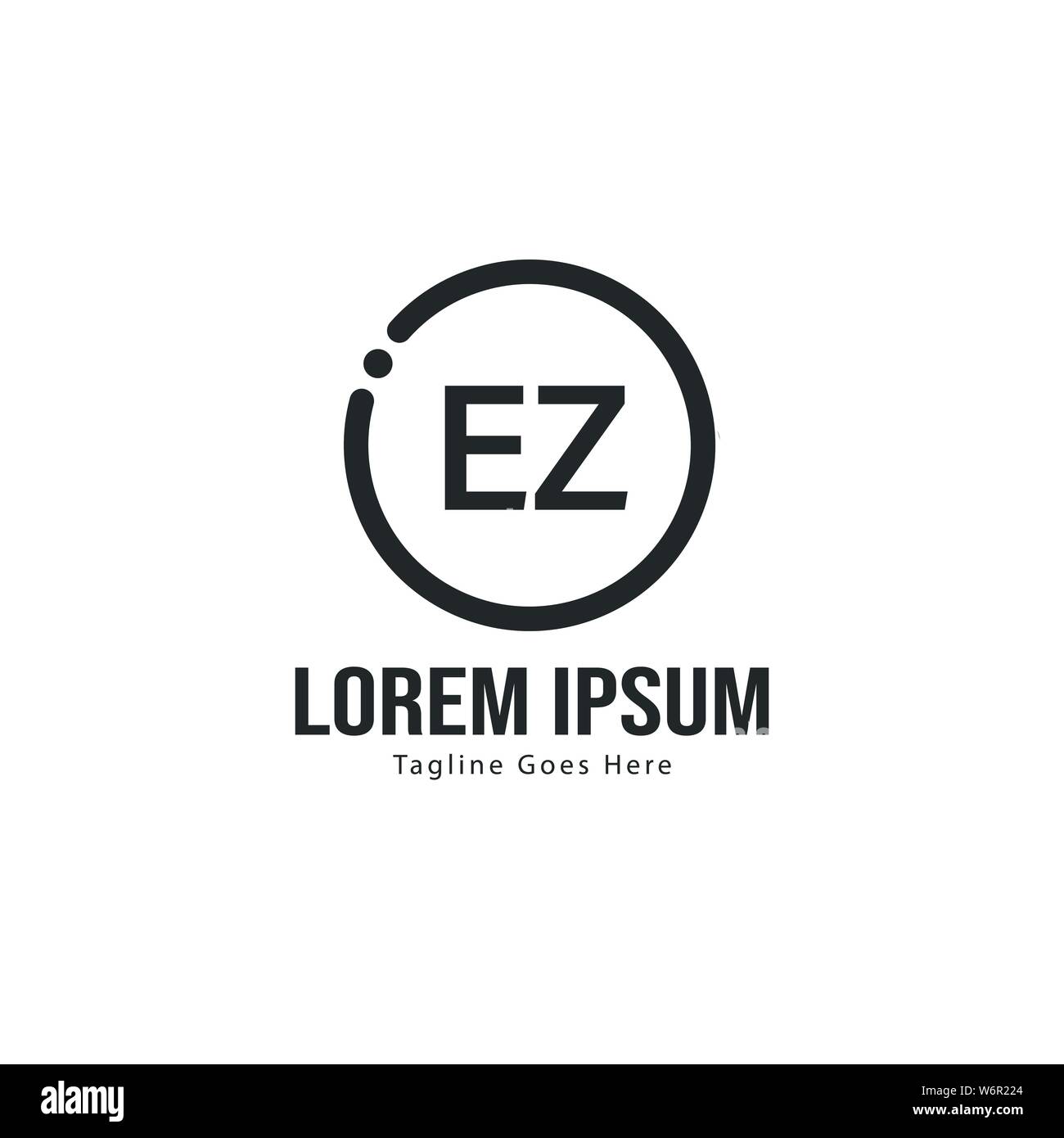 Initial EZ logo template with modern frame. Minimalist EZ letter logo ...