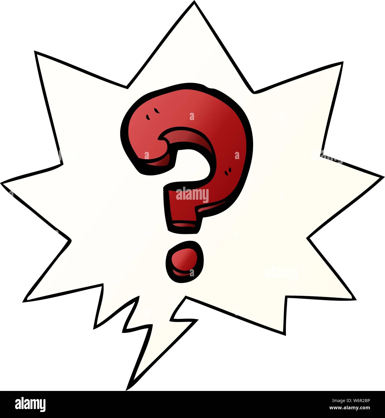 cartoon question mark with speech bubble in smooth gradient style Stock ...