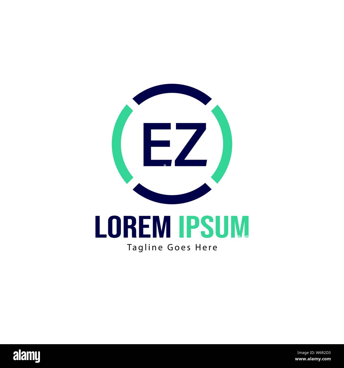 Initial EZ logo template with modern frame. Minimalist EZ letter logo ...