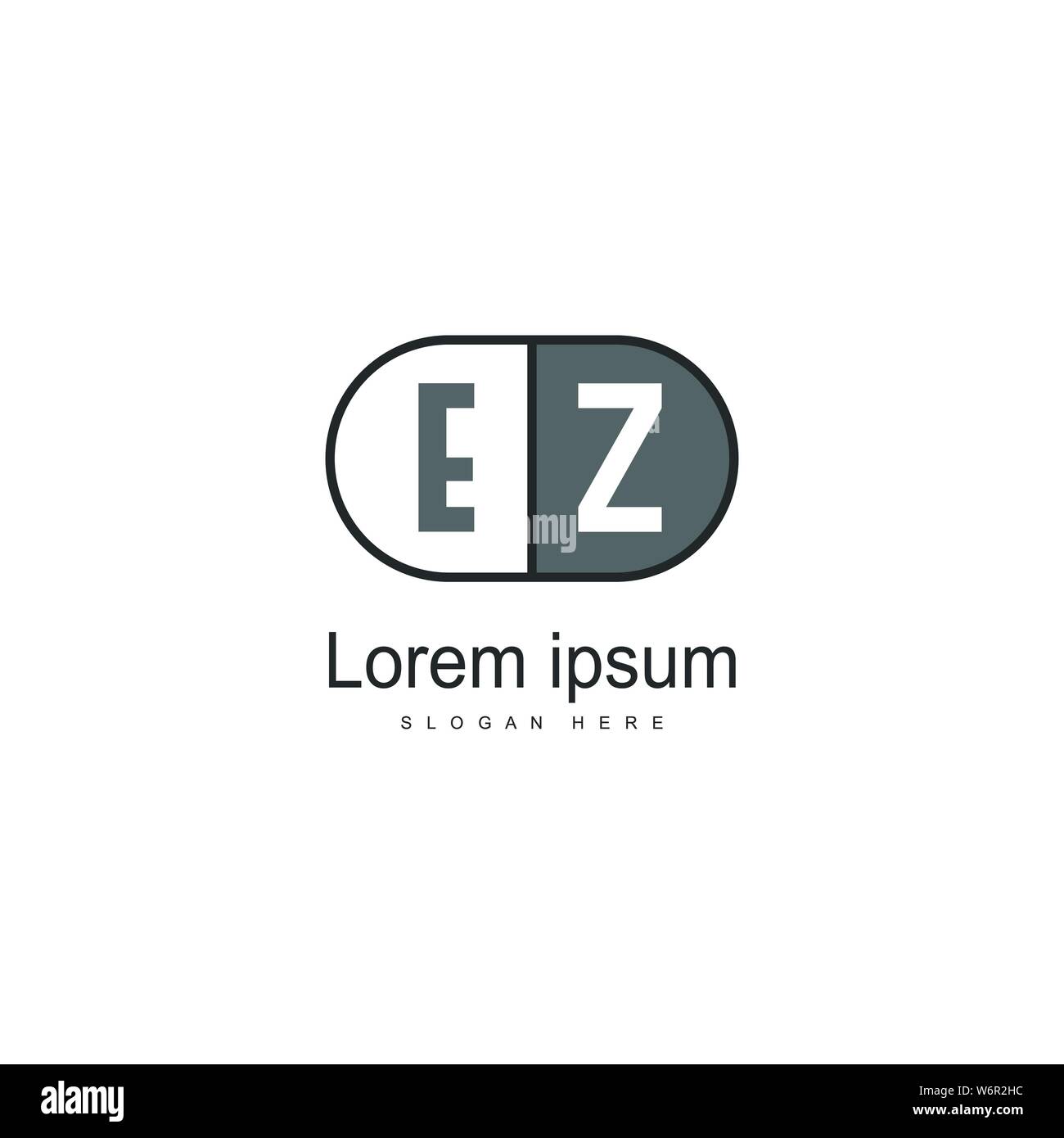 Initial EZ logo template with modern frame. Minimalist EZ letter logo ...