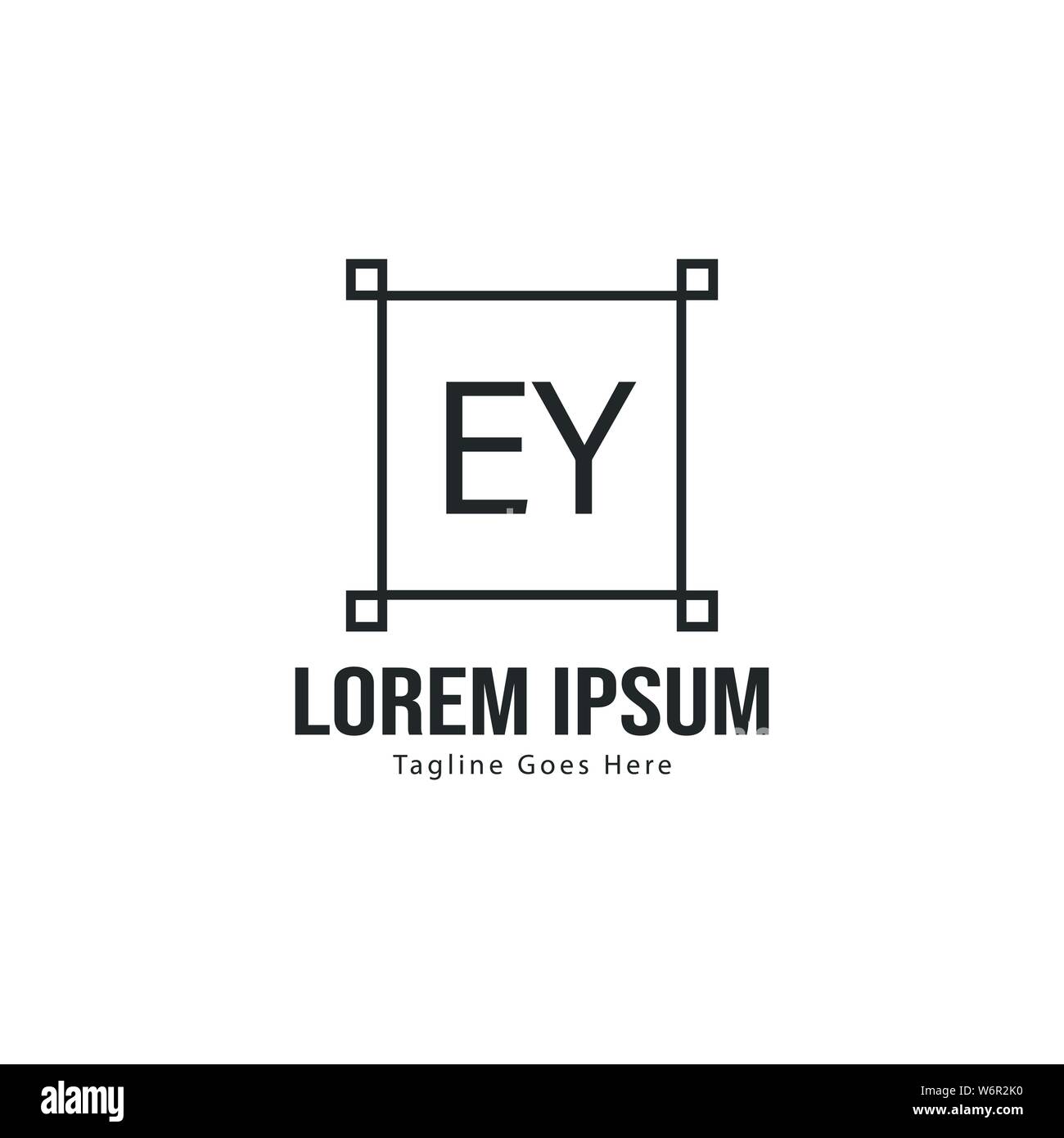 Initial EY logo template with modern frame. Minimalist EY letter logo ...