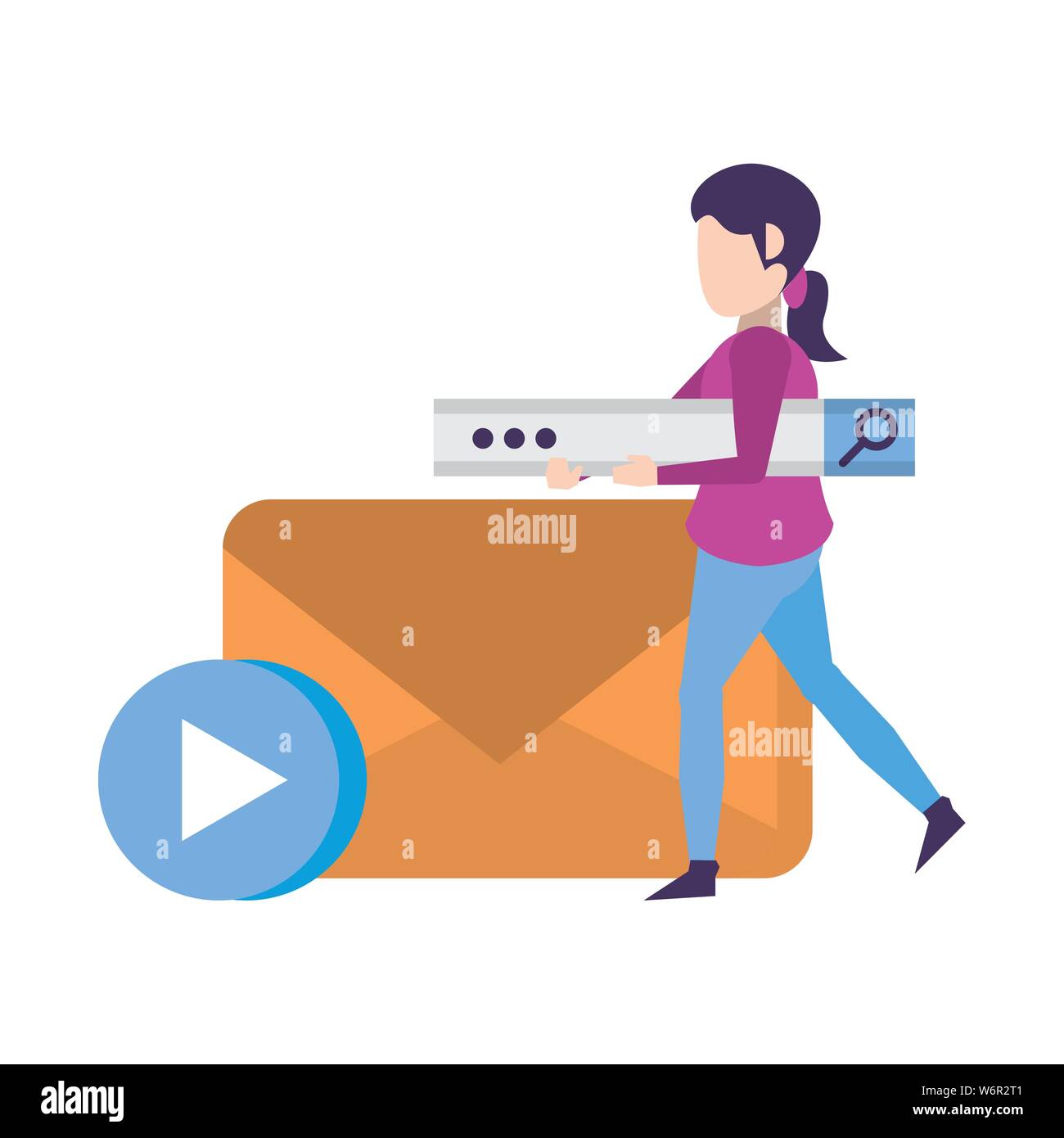 email message digital card cartoon Stock Vector Image & Art - Alamy