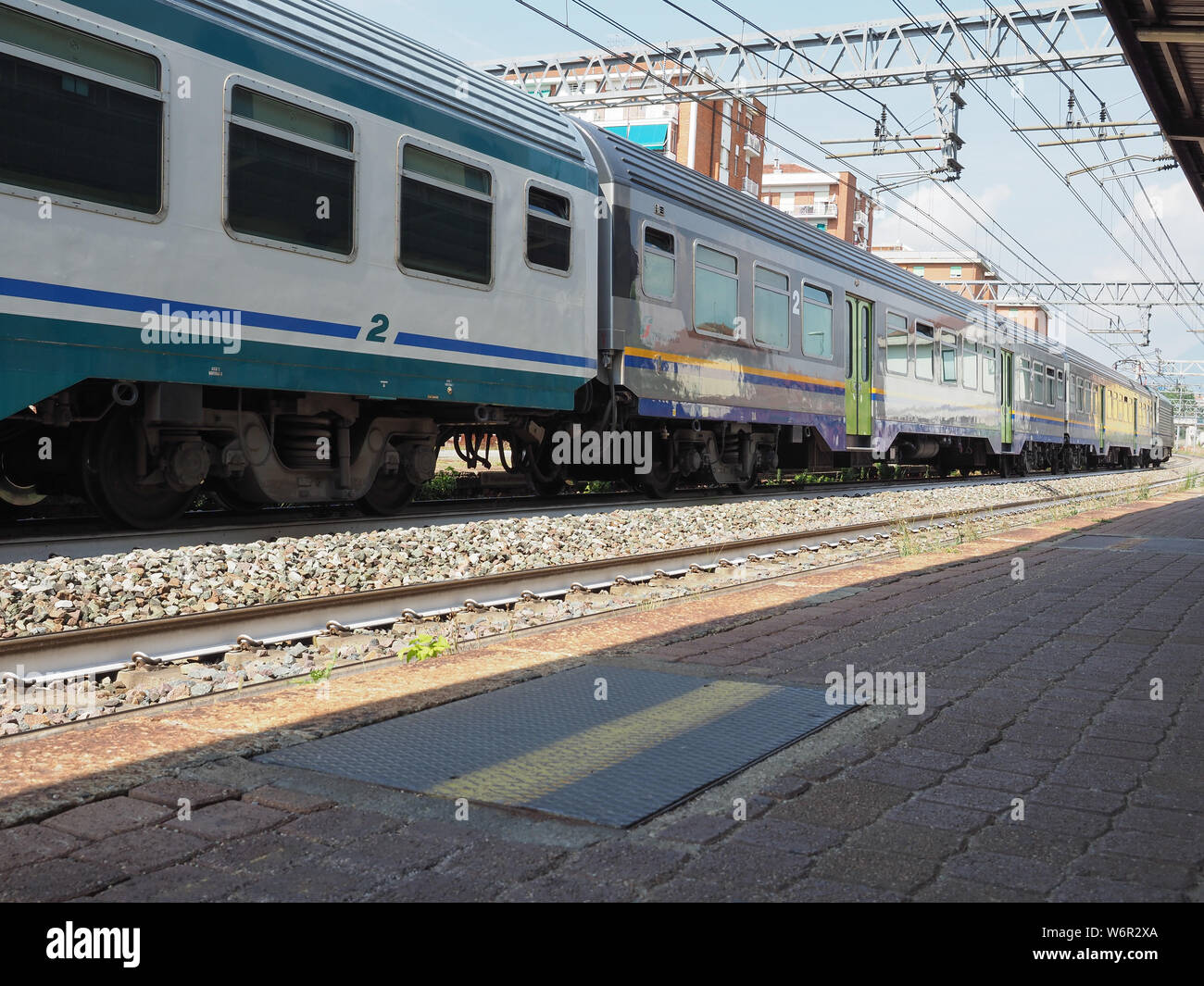 COLLEGNO, ITALY - CIRCA AUGUST 2019: Train at Collegno railway station ...