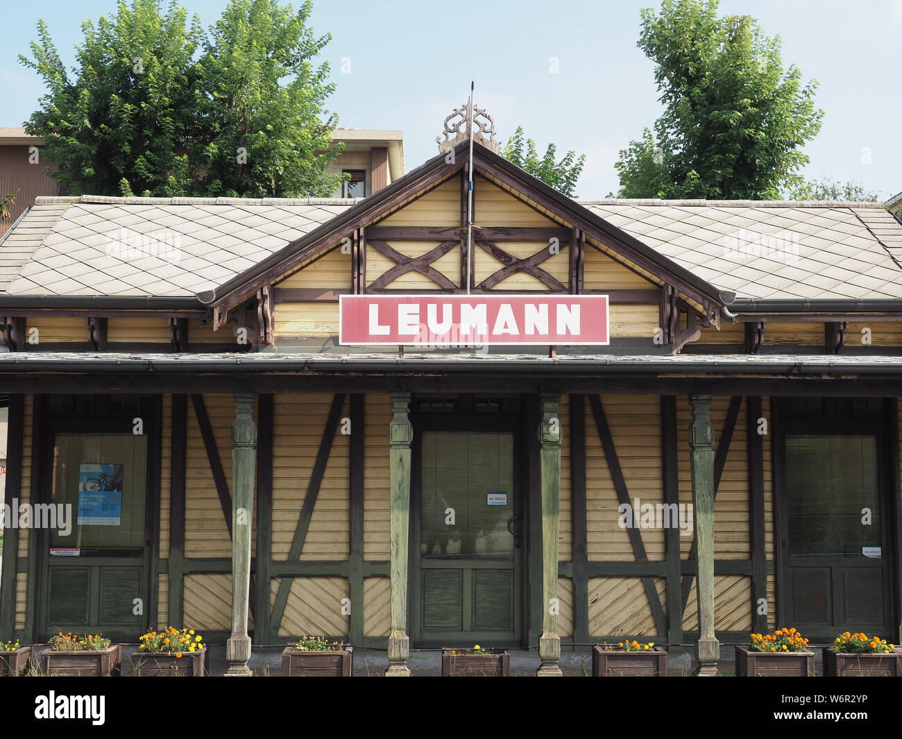 COLLEGNO, ITALY - CIRCA AUGUST 2019: Tramway Station at Leumann workers ...