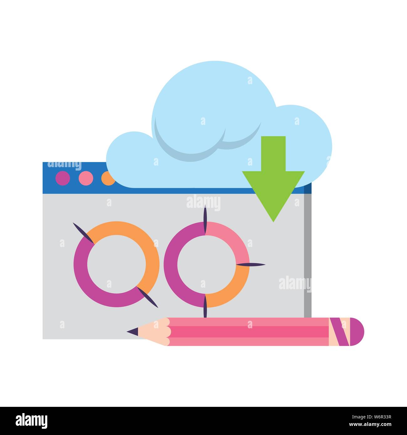 technology web digital hardware cartoon Stock Vector Image & Art - Alamy