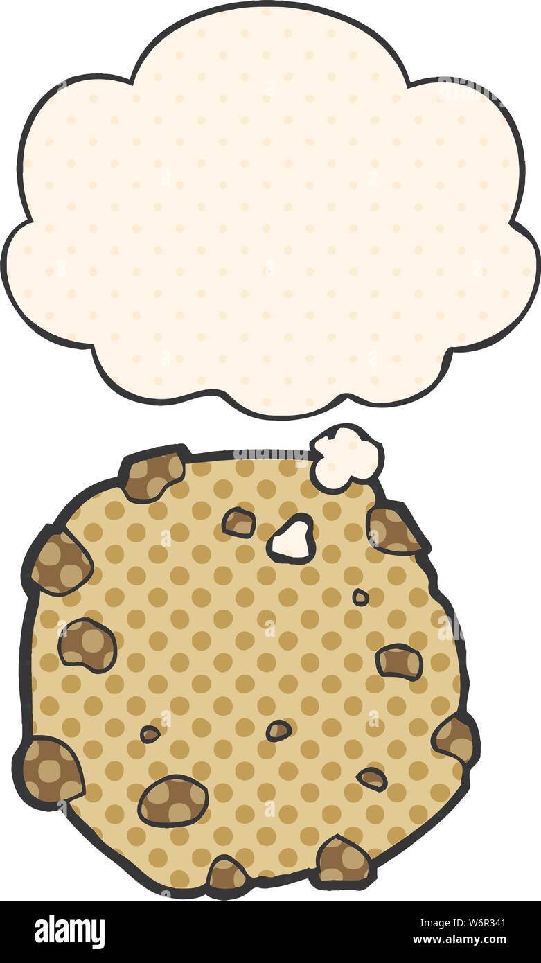 cartoon cookie with thought bubble in comic book style Stock Vector ...