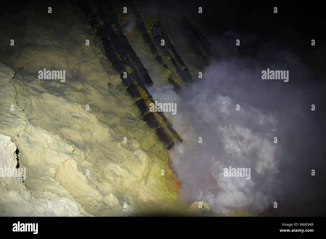 Night on Ijen volcano, Indonesia Stock Photo - Alamy