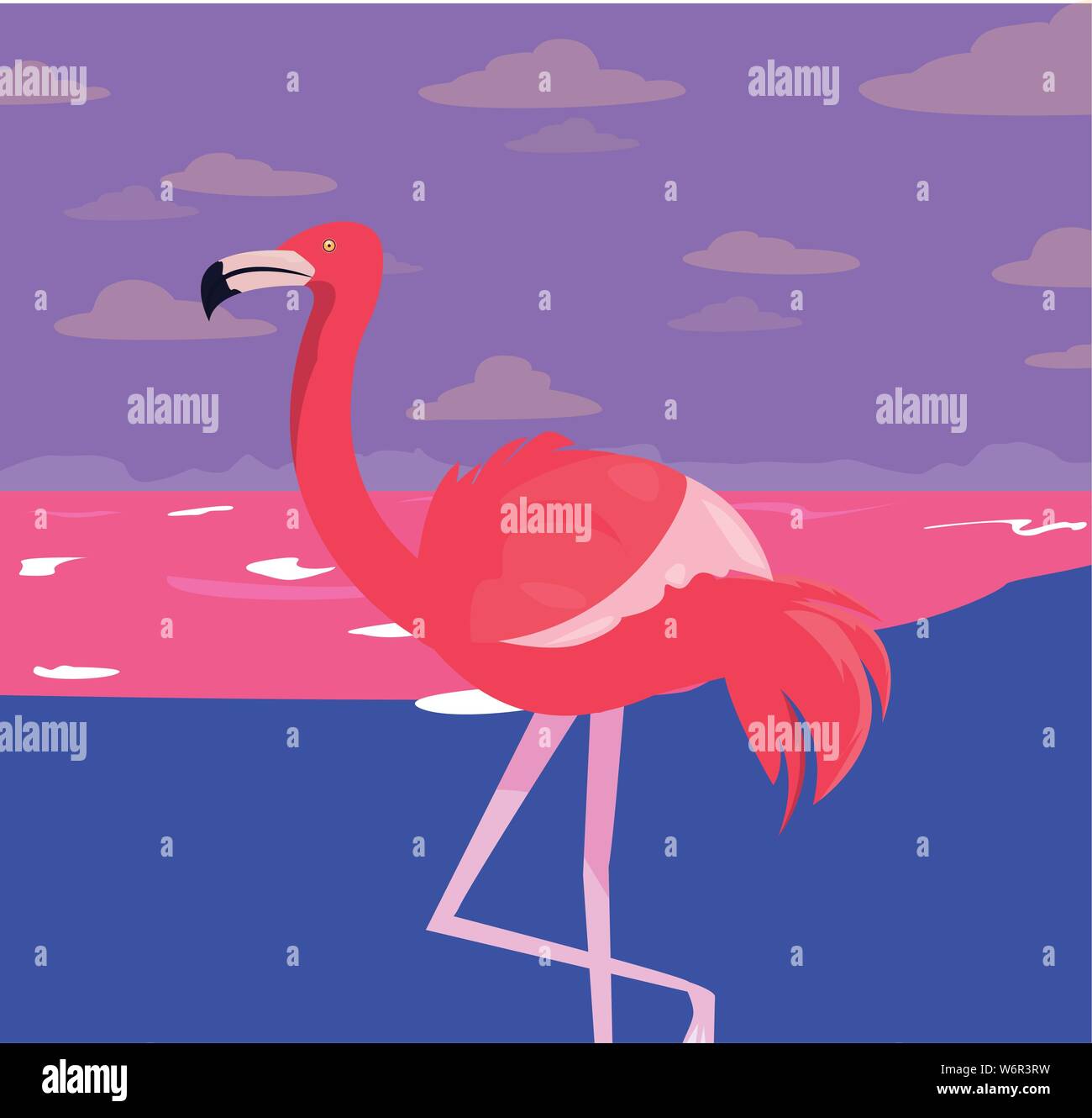 flamingo summer time vacations design vector illustration Stock Vector ...