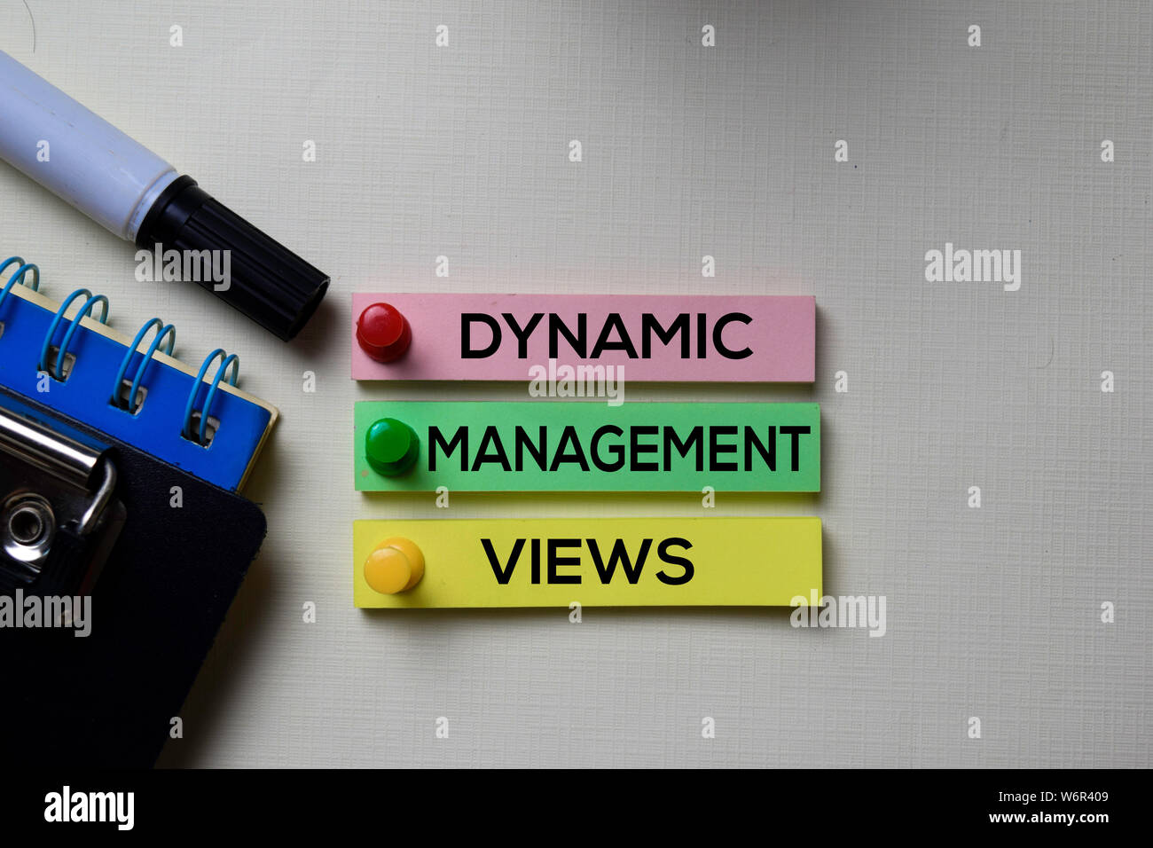 Dynamic Management Views - DMV text on sticky notes isolated on office ...
