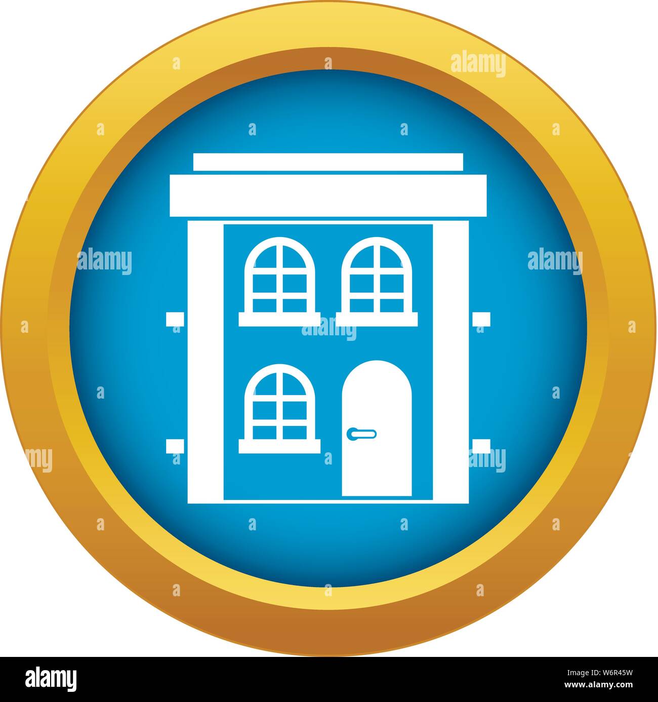 Two-storey residential house icon blue vector isolated Stock Vector ...