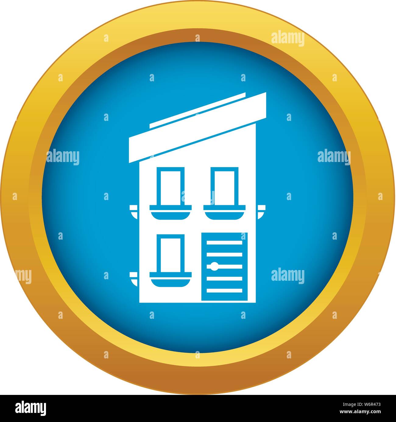 Two-storey house icon blue vector isolated Stock Vector Image & Art - Alamy