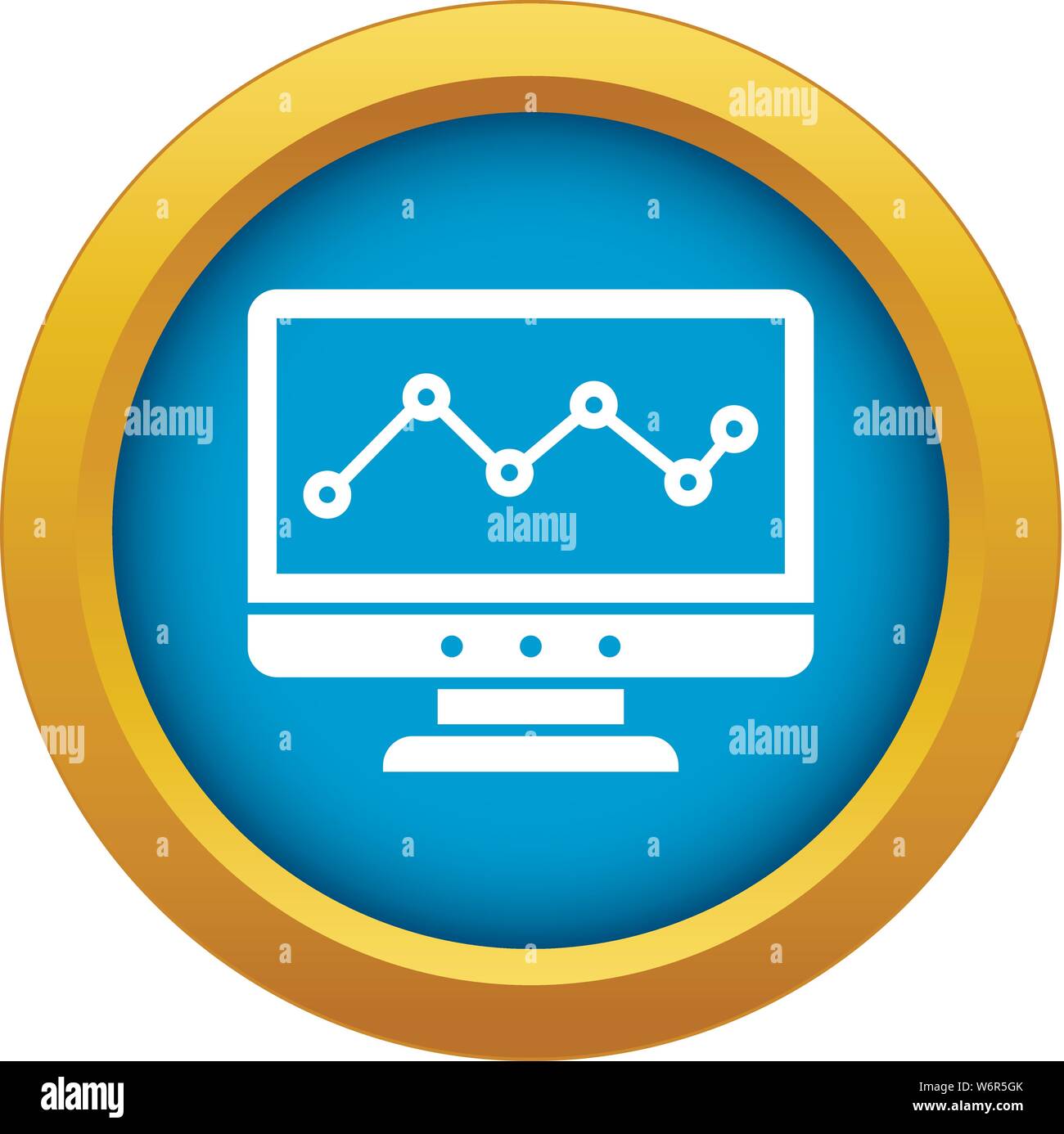 Graph in computer screen icon blue vector isolated Stock Vector Image ...