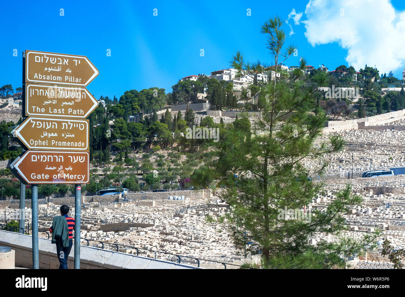 Directions signboard at the city streets of Jerusalem Stock Photo - Alamy