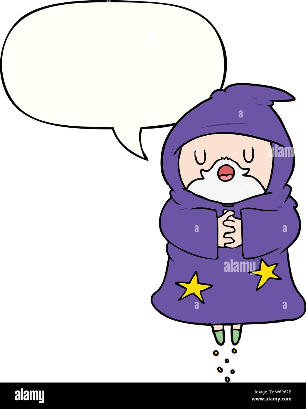 cartoon floating wizard with speech bubble Stock Vector Image & Art - Alamy