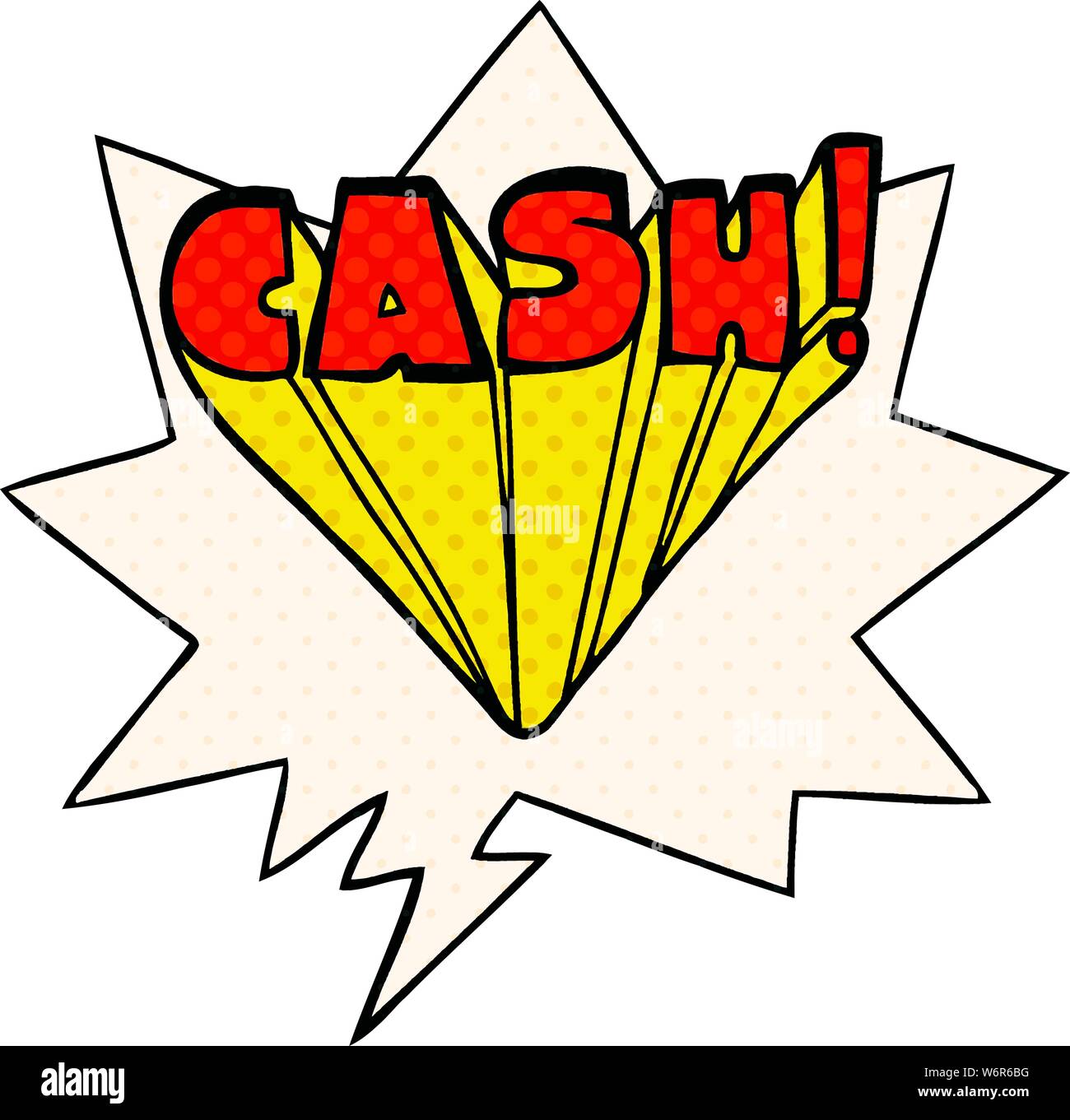 cartoon word cash with speech bubble in comic book style Stock Vector ...