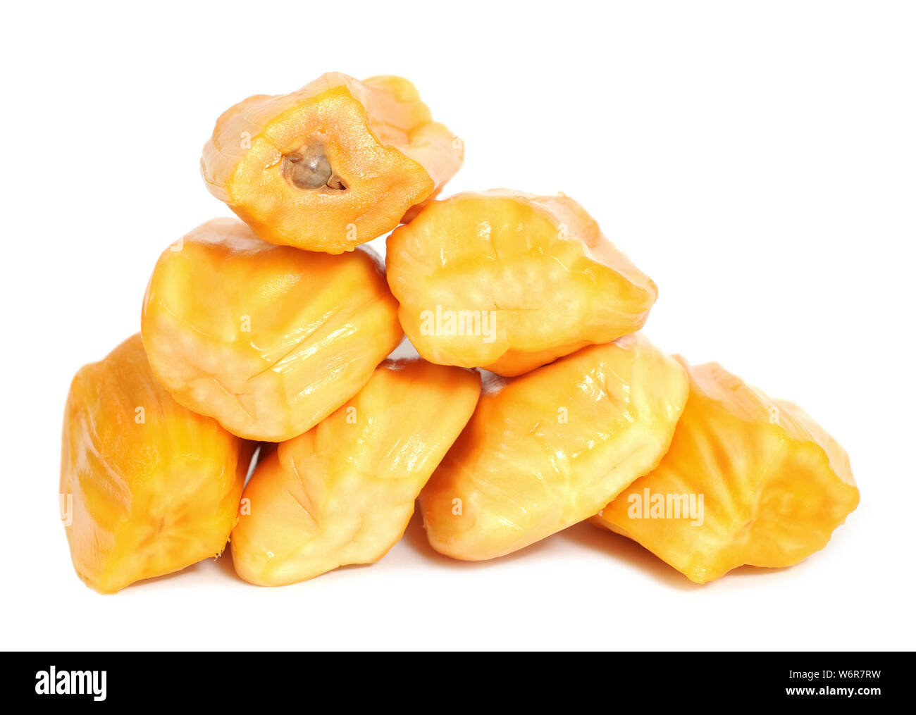 a group ripe jackfruit on white background Stock Photo - Alamy