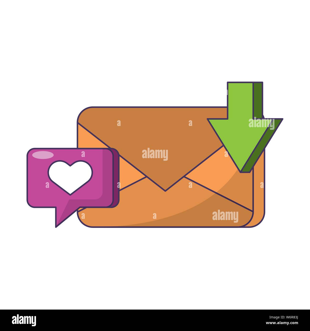 email message digital card cartoon Stock Vector Image & Art - Alamy