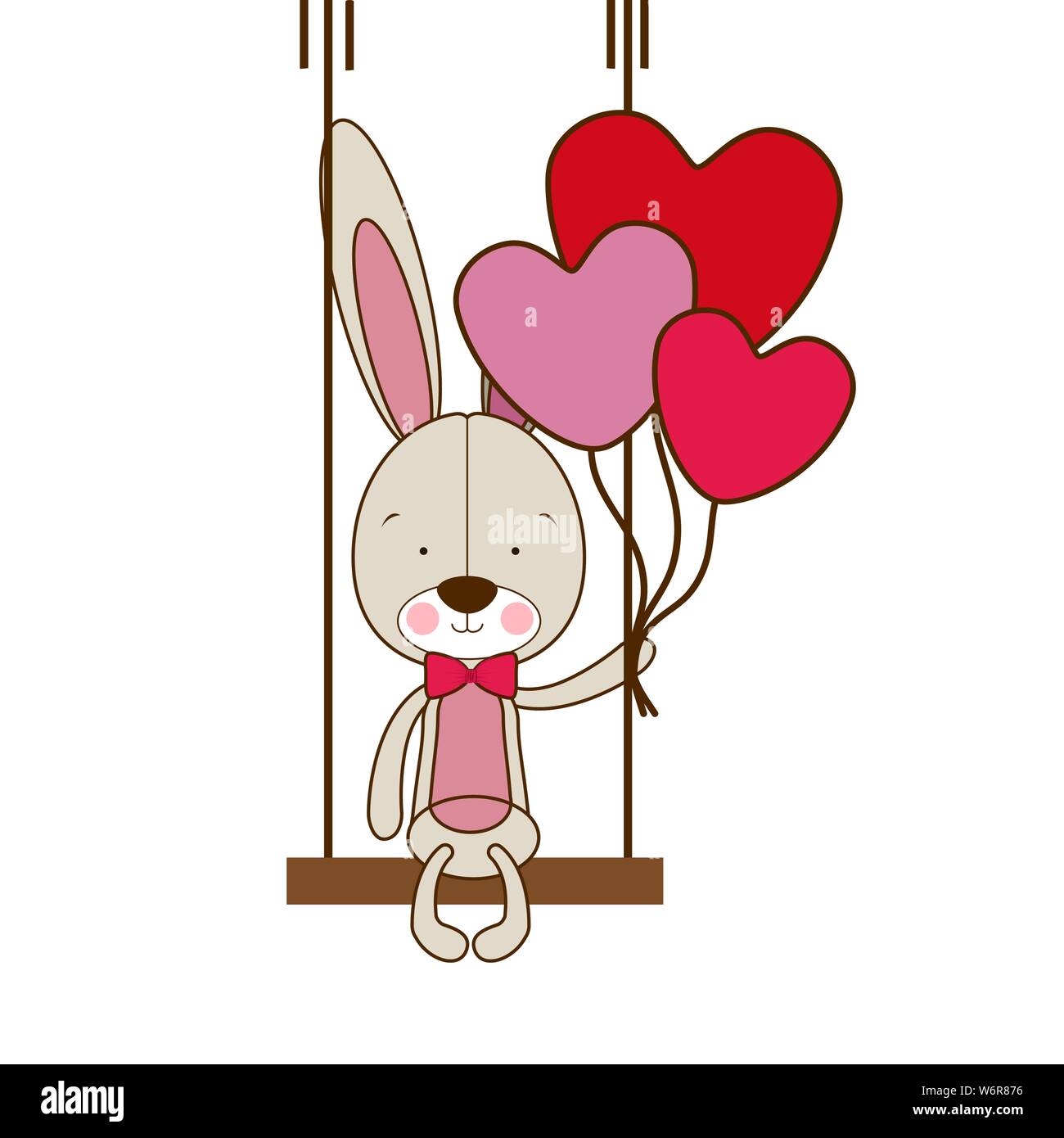 cute bunny with helium balloons Stock Vector Image & Art - Alamy