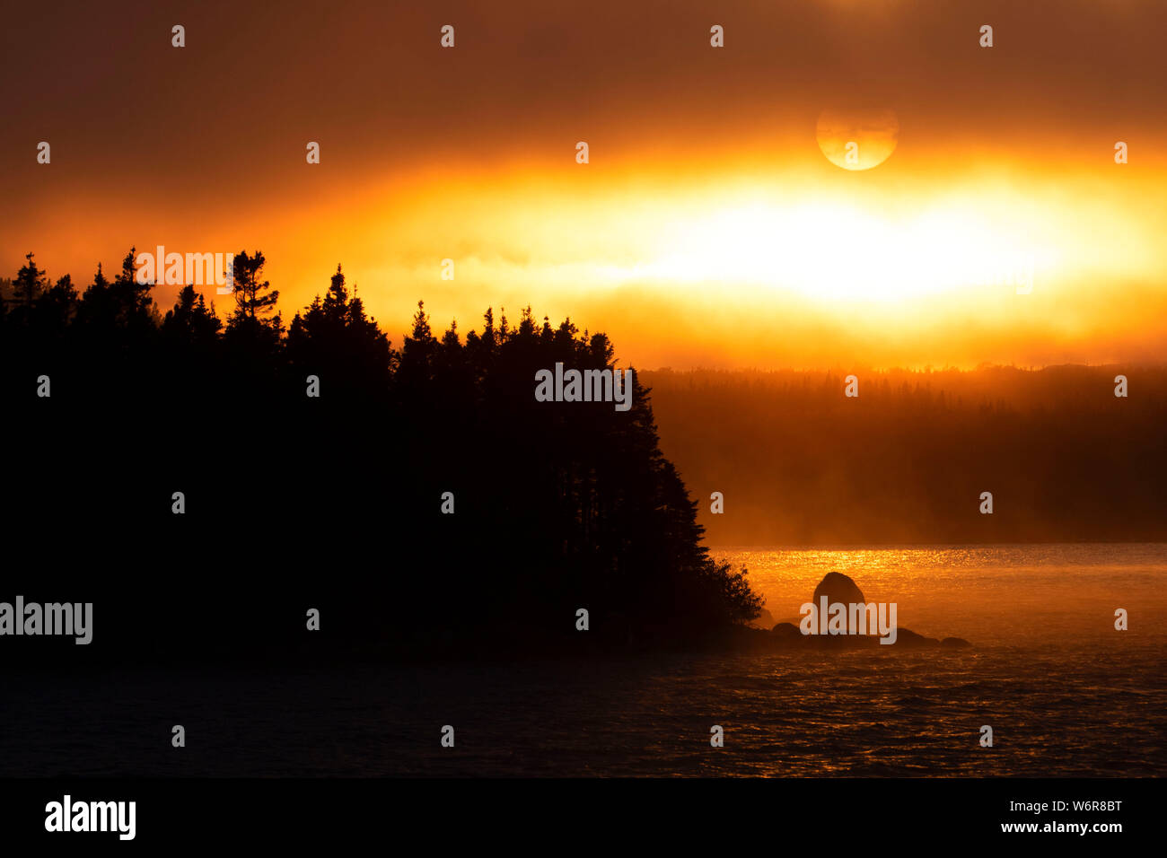 Northeast Arm sunset, Terra Nova National Park, Newfoundland and ...
